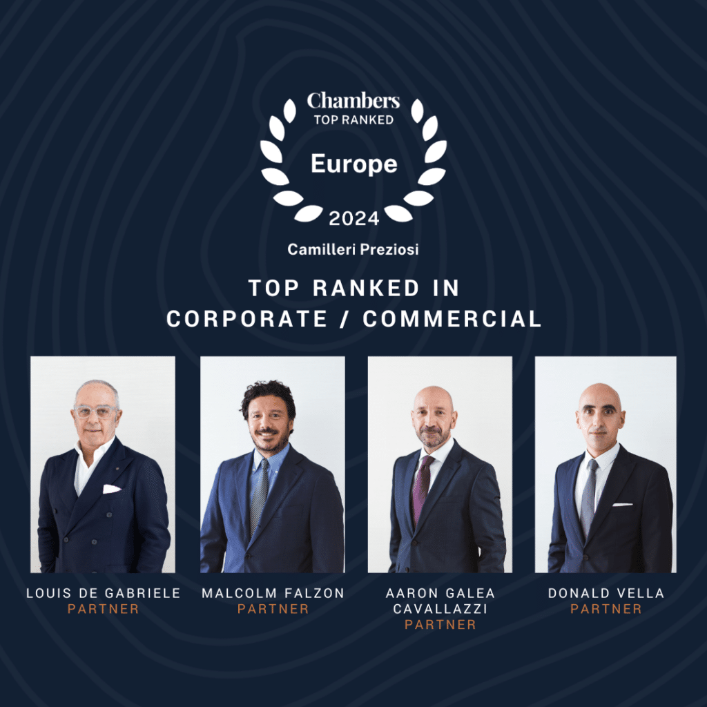 Top ranking in Corporate/Commercial Chambers & Partners Europe